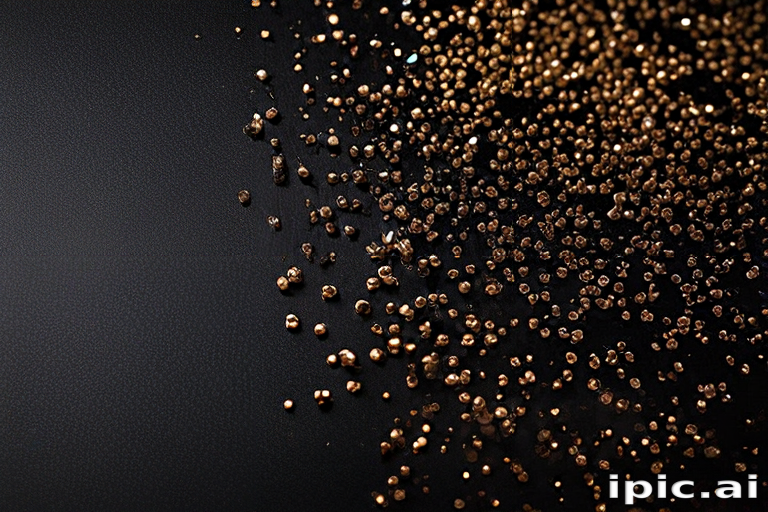 Glittering Particles of Gold Dust Elegantly Scatter Across a Dark Surface