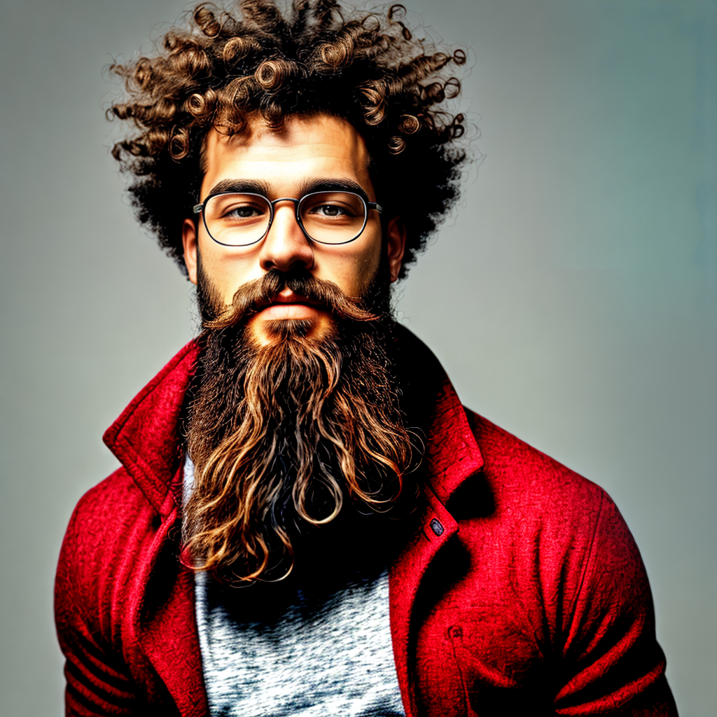 Guy with curly brown beard