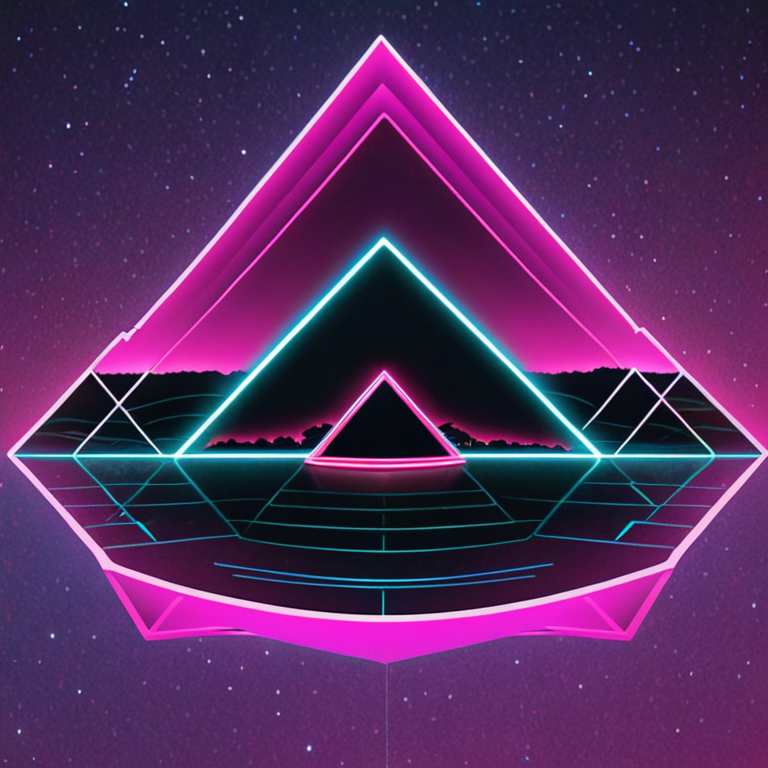Synthwave triangle ufo