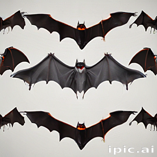 Creative Display of Multiple Bats in Various Flying Positions Against ...