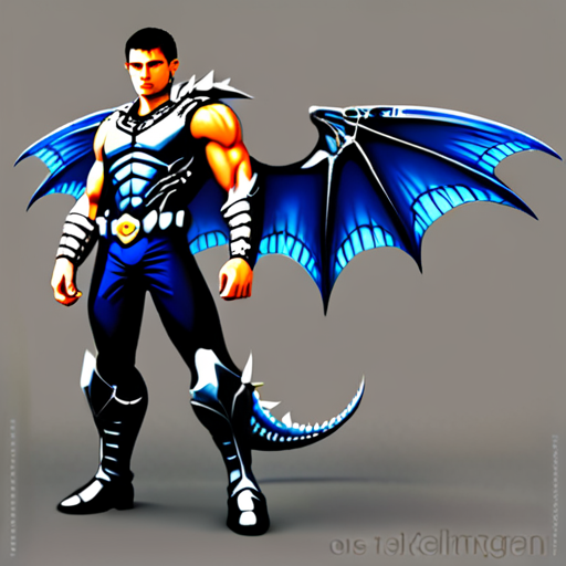 human character with dragon wing