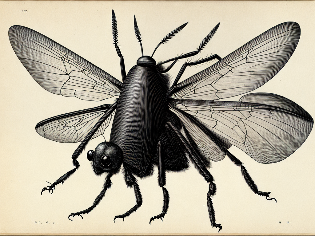 Engraved diagram of Gothic insect
