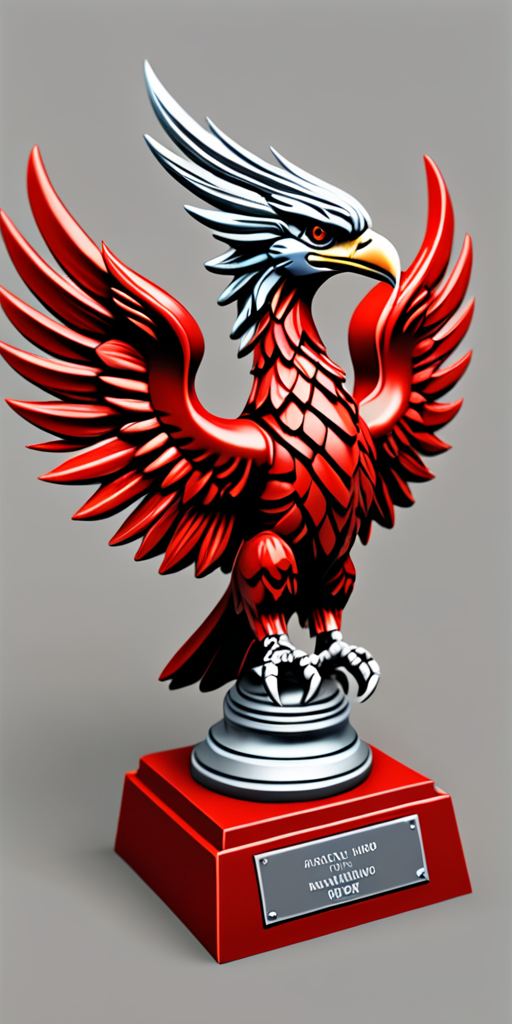 2d video game style red fenix trophy