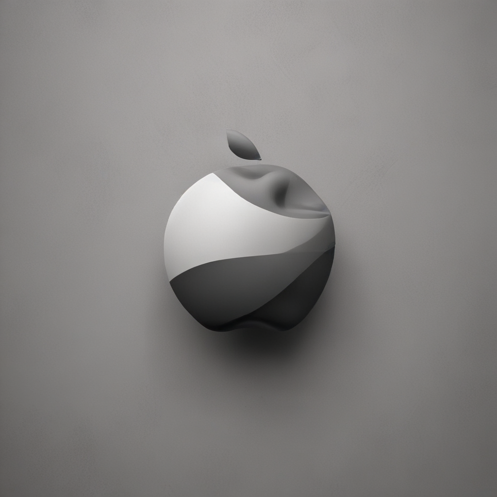 A Modern Interpretation of the Iconic Apple Logo in Sleek Gray Tones.