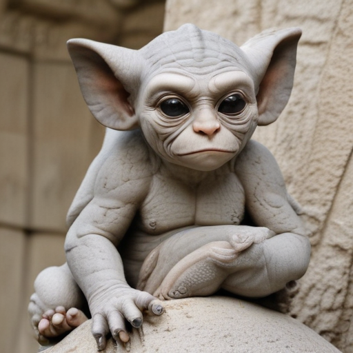 Gargoyle baby with a mama