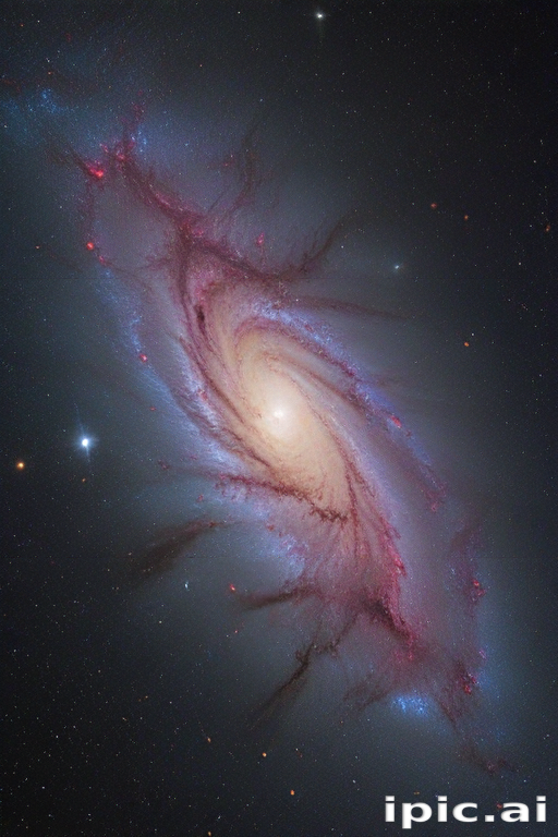 Stunning View of a Spiral Galaxy with Colorful Nebulae and Stars