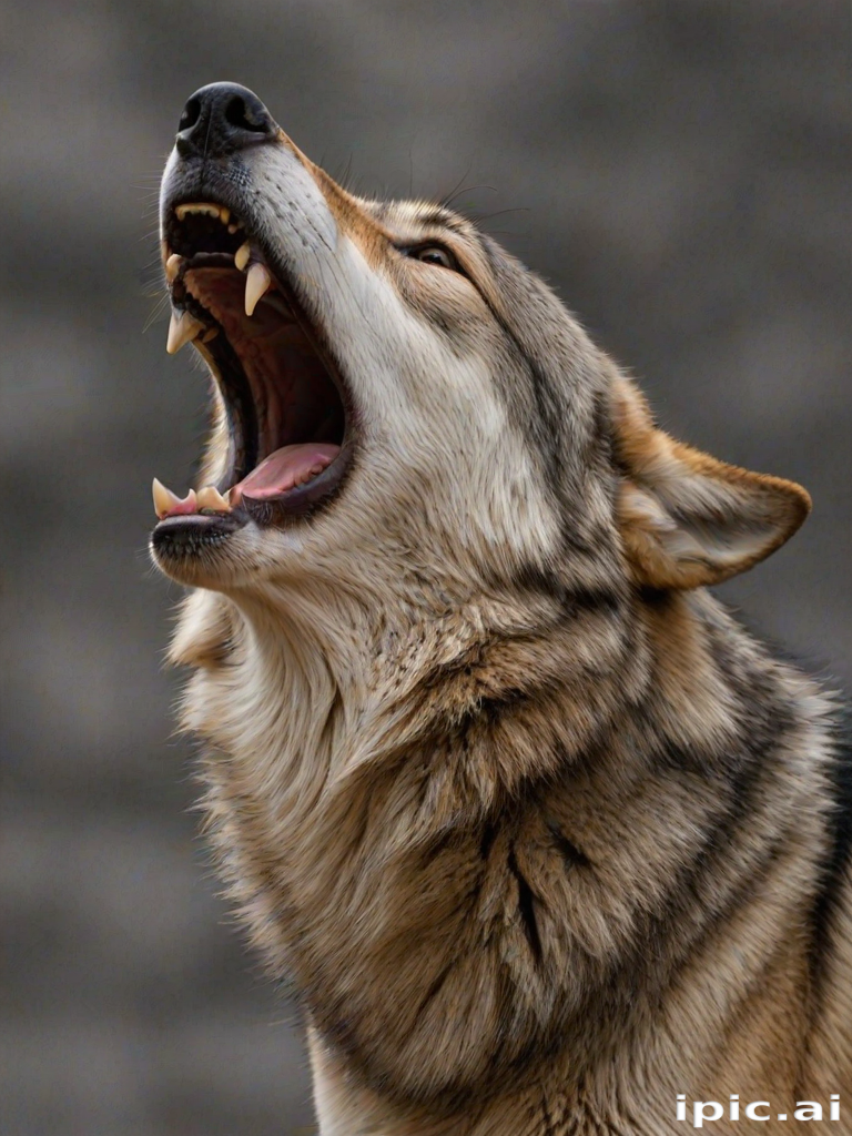A Majestic Wolf Howling at the Moon Under a Starlit Sky