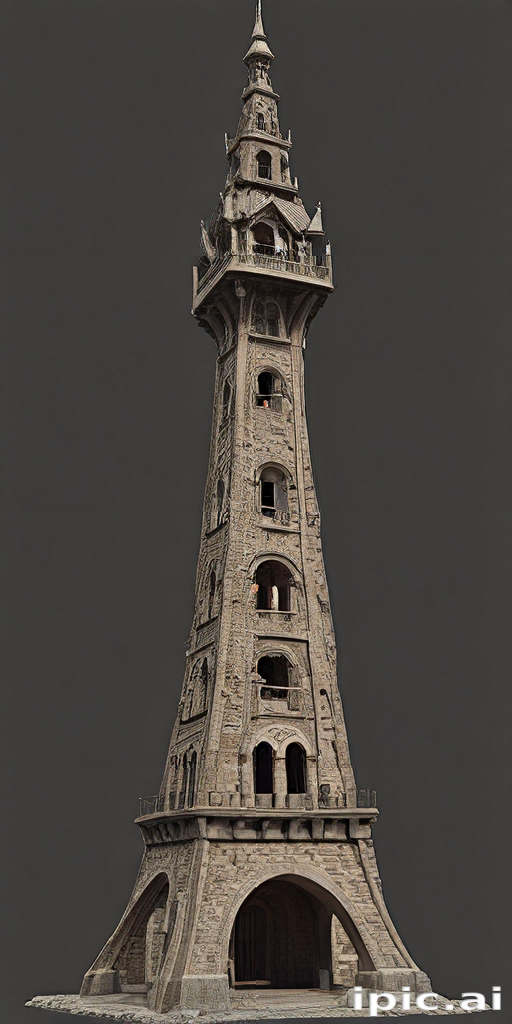 Intricate Fantasy Tower with Unique Architectural Features and Detailed ...
