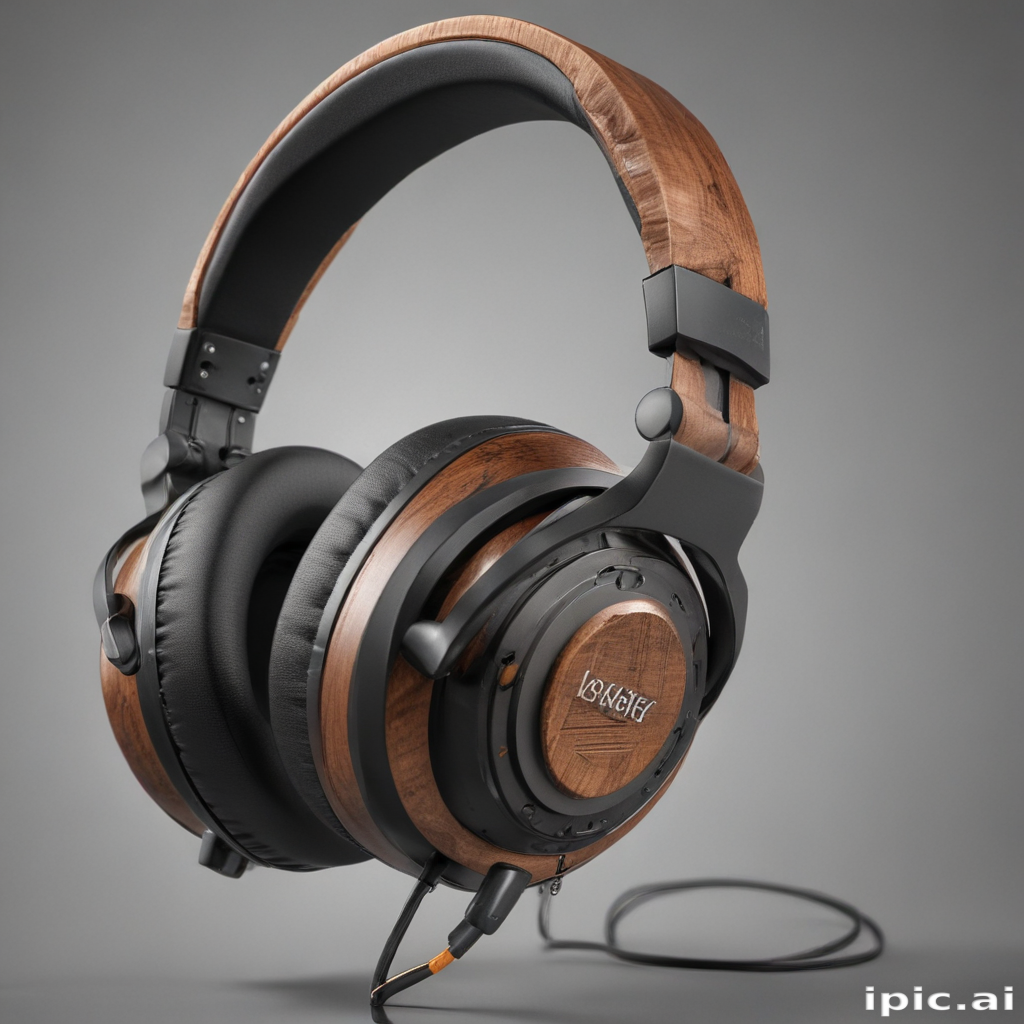 Elegant Wooden Headphones Showcasing a Unique Blend of Style and Sound ...