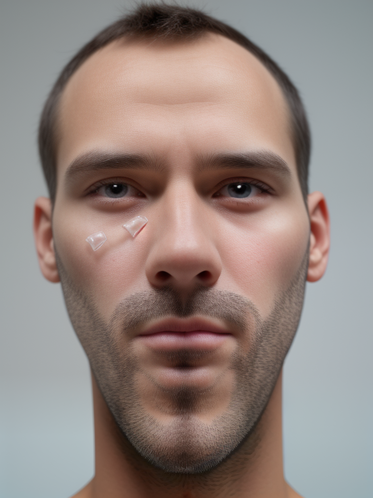 Close-Up Portrait of a Man with Unique Facial Features and Expressions