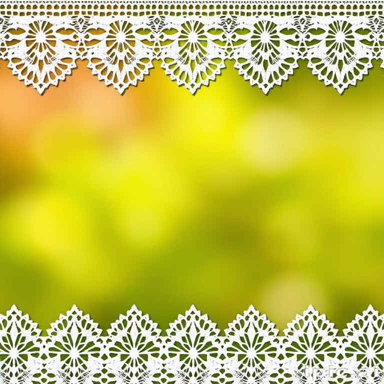 Delicate White Lace Trim Border on a Softly Blurred Background