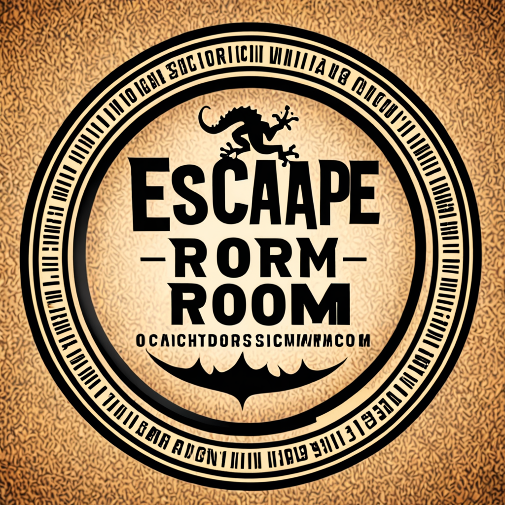 escape room logo design, scare, excited, interesting