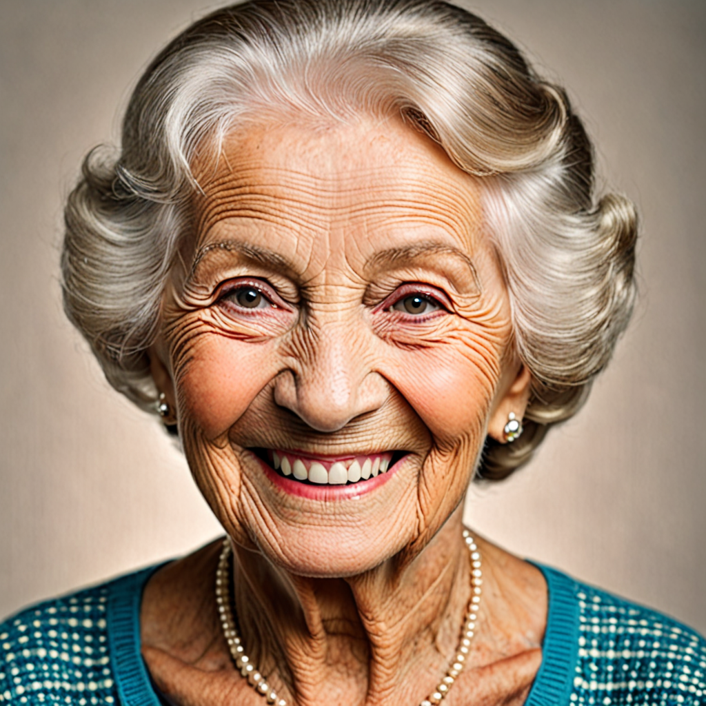 Free Ai Image Generator a beautiful elderly lady smiling