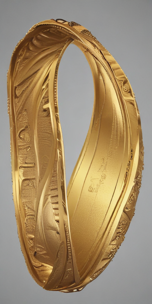 Intricately Designed Golden Bracelet Showcasing Elegant Swirls and Patterns