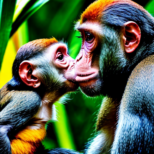 monkey sucking mango