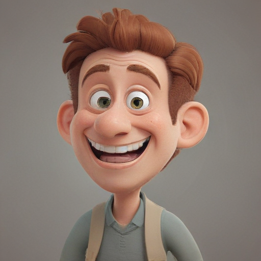 character of a happy looking person photography cartoon