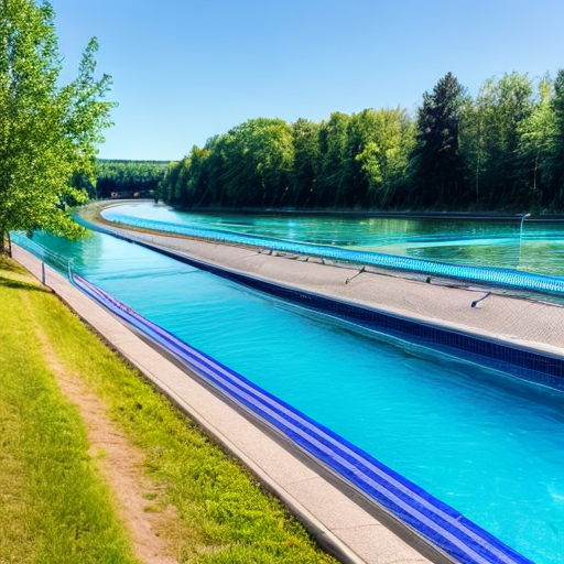 Close-up picture of River Aurajoki in Turku, Finland as a swimming pool ...