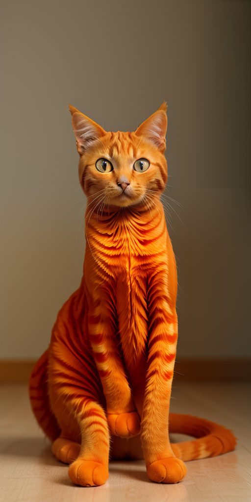 A Strikingly Beautiful Orange Cat Posing Elegantly in a Cozy Room