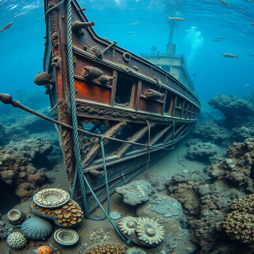 Epic Scene of a Ship Exploding Dramatically Amidst a Fiery Sky