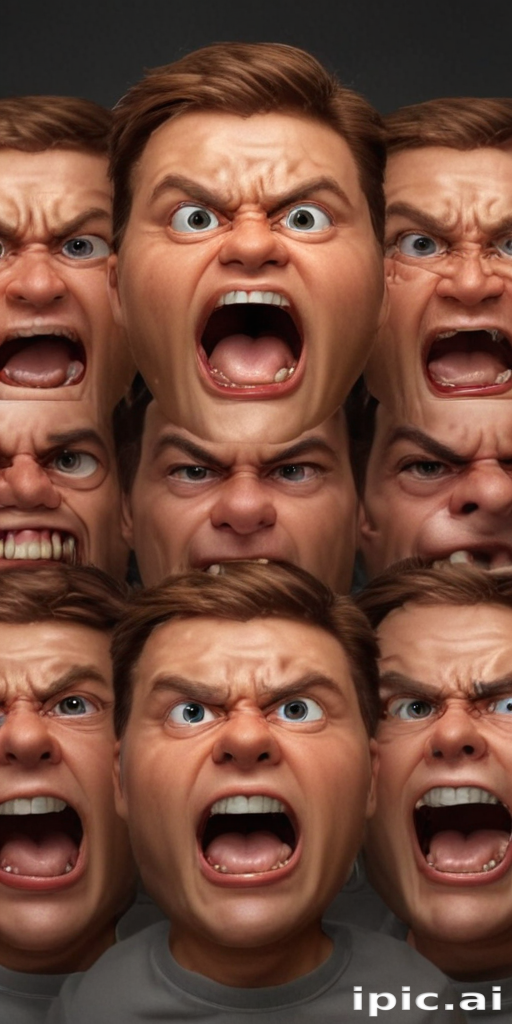 Expressive Faces of Anger: A Collage of Intense Emotional Reactions
