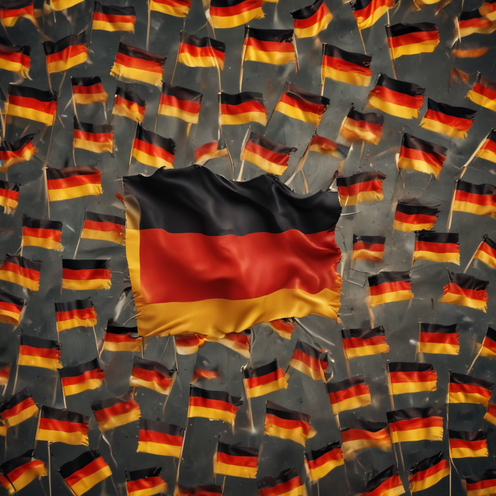 Unity in Diversity: The German Flag Surrounded by Numerous Other Flags