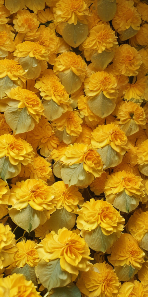 A Vibrant Display of Lush Yellow Flowers in Full Bloom