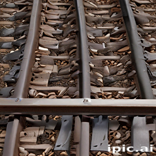 Close-Up View of Weathered Train Tracks and Surrounding Gravel Stones