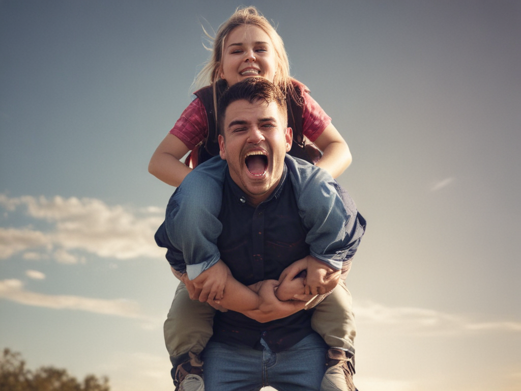 A person getting a piggyback ride from a person getting a piggyback ...