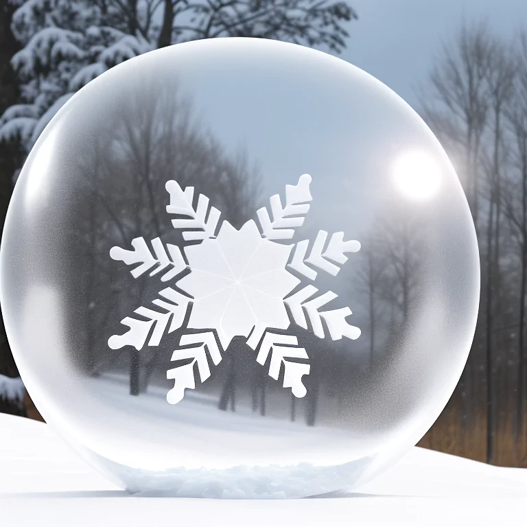 A Beautifully Crafted Snow Globe Showcasing a Delicate Snowflake Design.