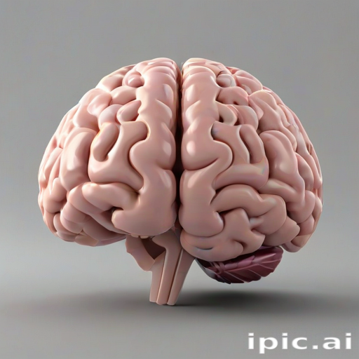 A Detailed Illustration of the Human Brain with Intricate Anatomical ...