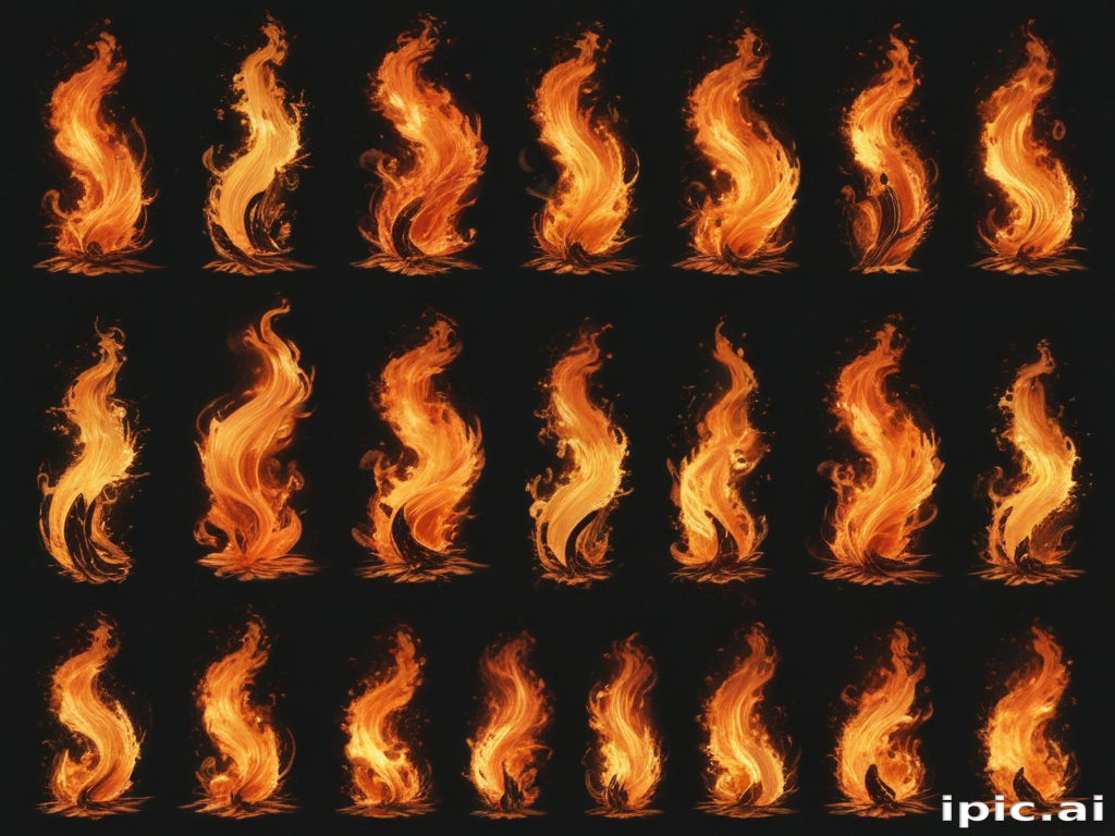 Dynamic Display of Flame Patterns: A Collection of Fiery Flickers