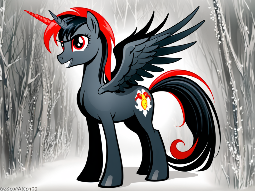 mlp g4 style mare dark alicorn, princess, white markings on face red ...