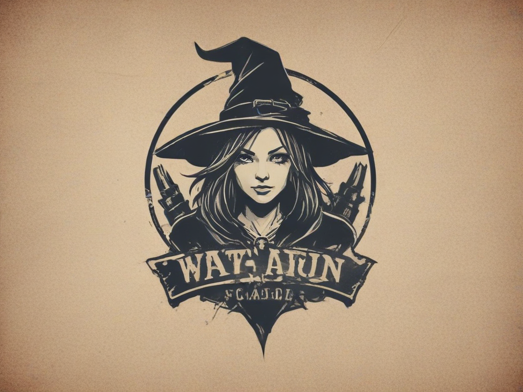 Create a logo with a witch and a warrior for a market vendor