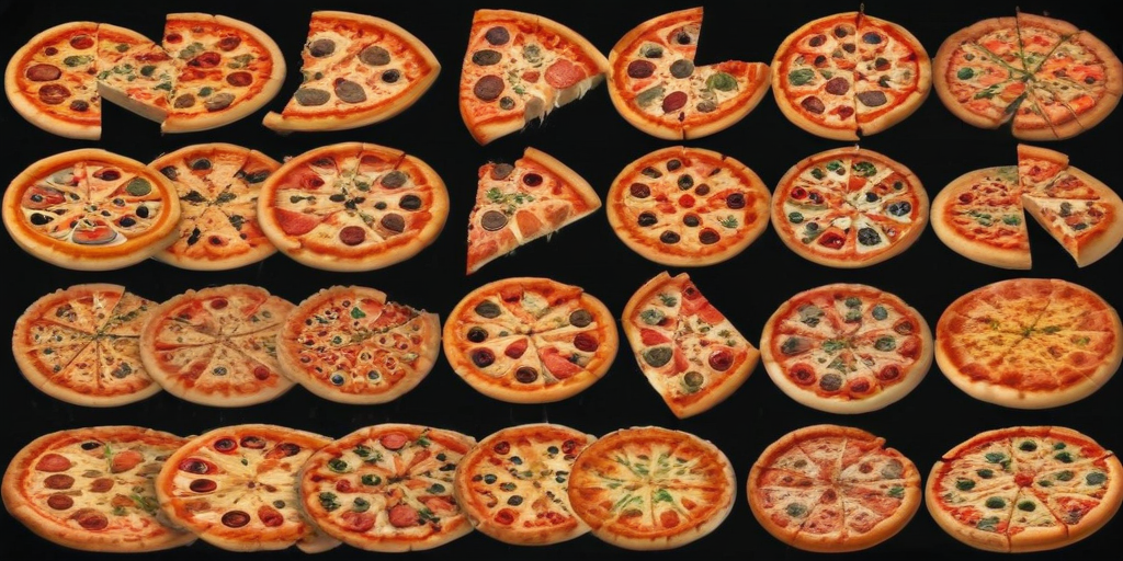 A Delicious Array of Colorful Pizzas Displayed in Various Slices and ...