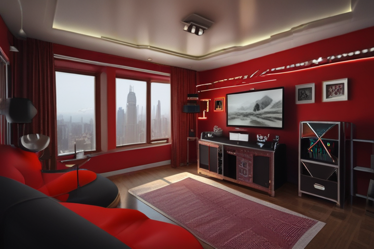 red and black gaming room