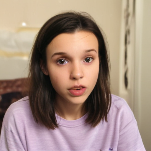 Millie Bobby brown giving a blowjob