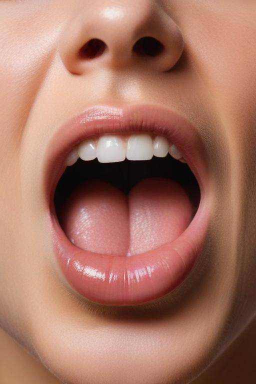 beautiful women mouth open showing uvula