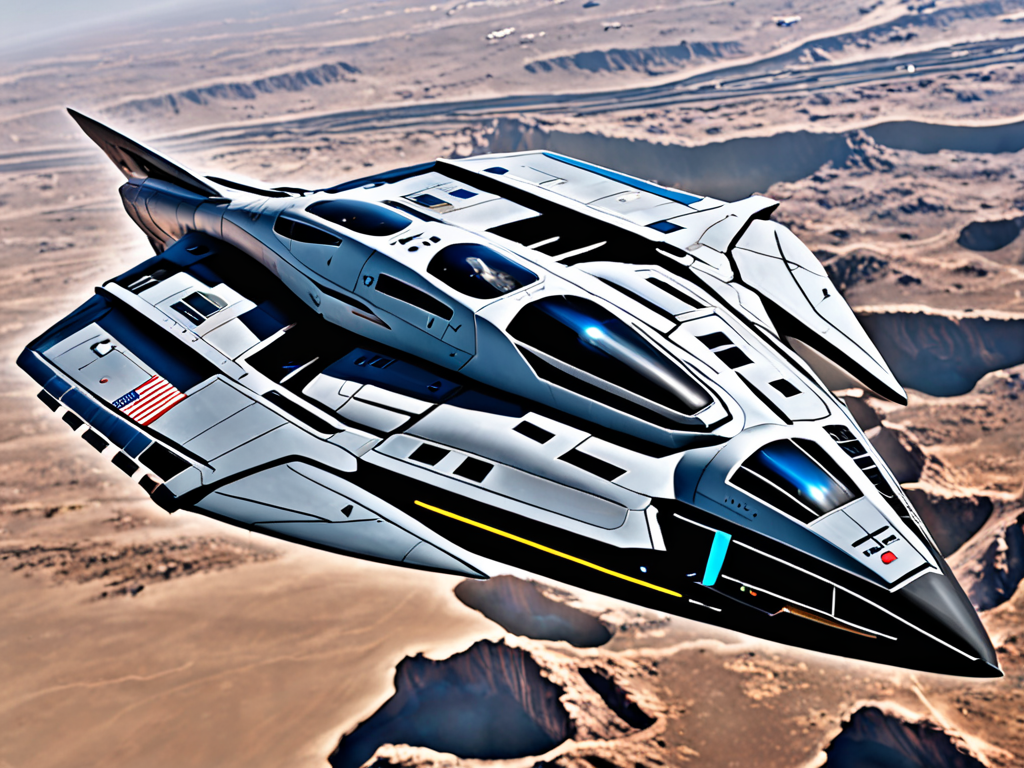 Futuristic advanced Starship named "U.S.S. Nina Lorraine"