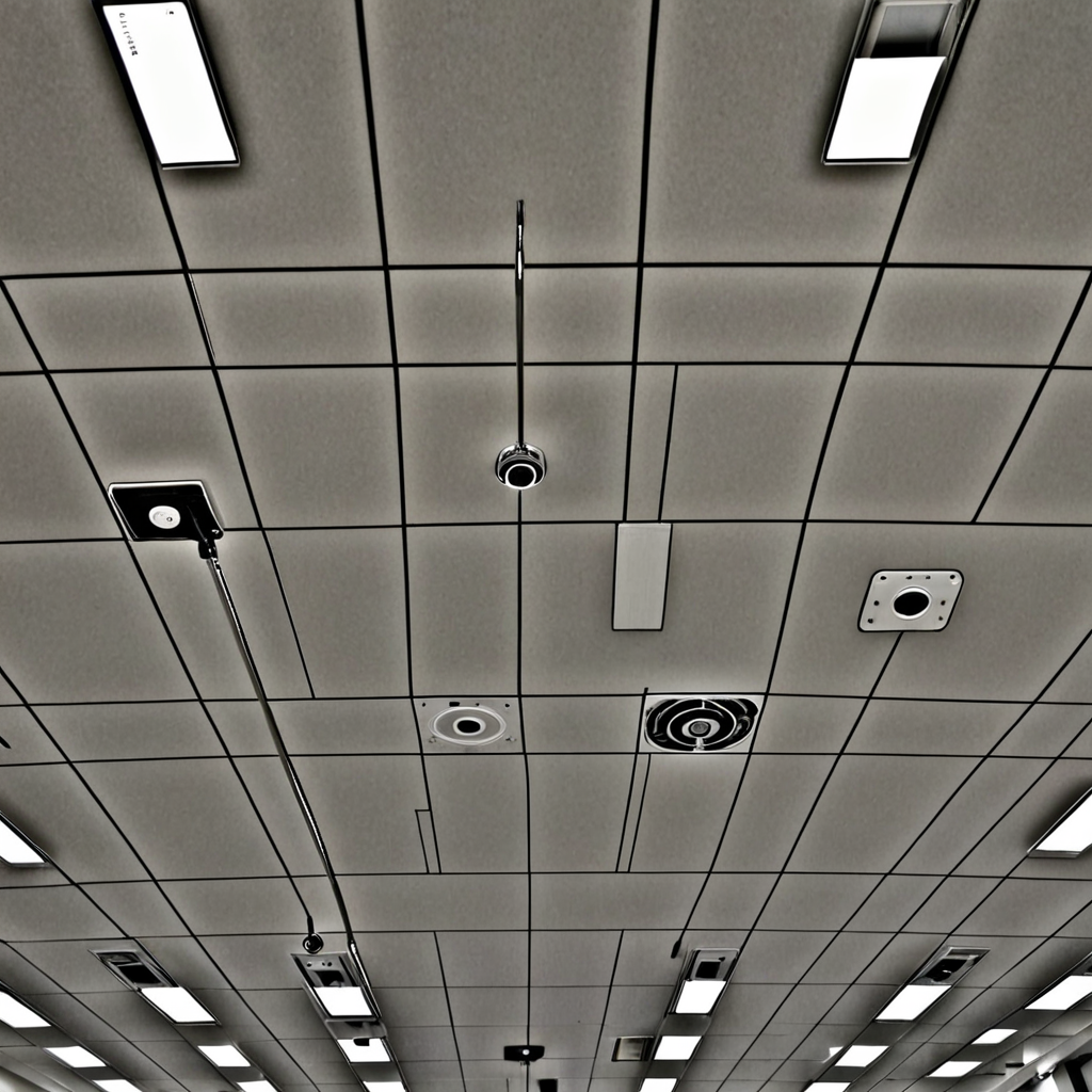 looking up on celling and equipment in hospital operating room more ...