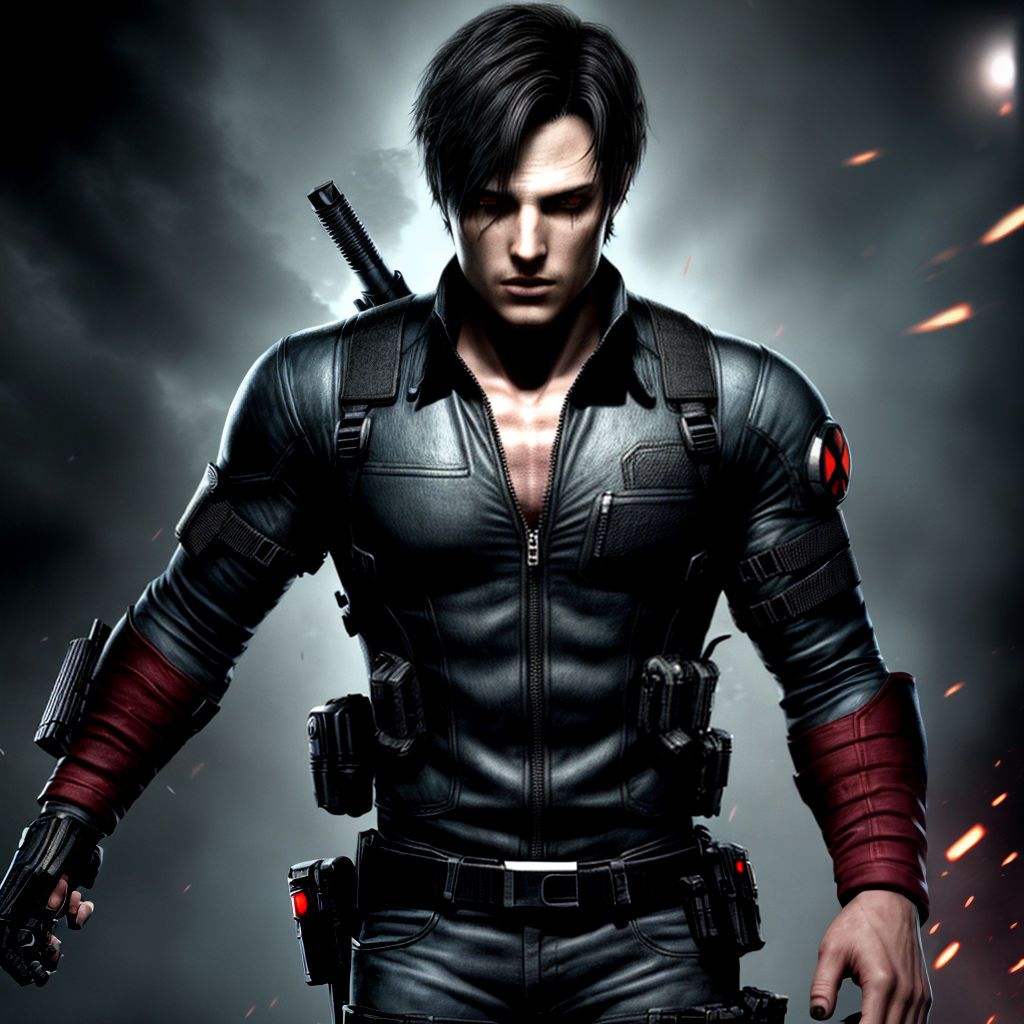 Resident evil man with black hair
