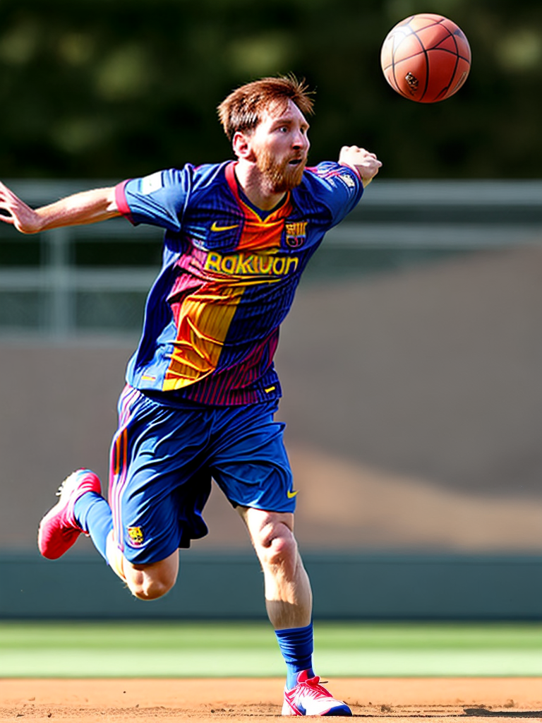 Messi playing basketball