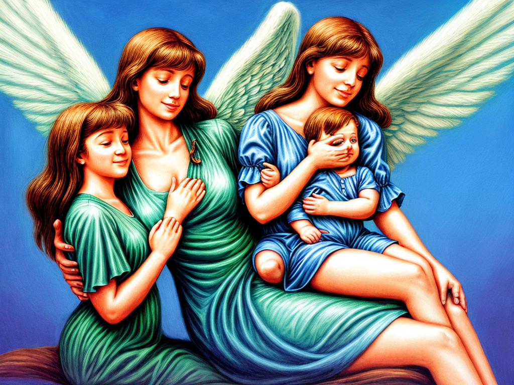 angel mother lap