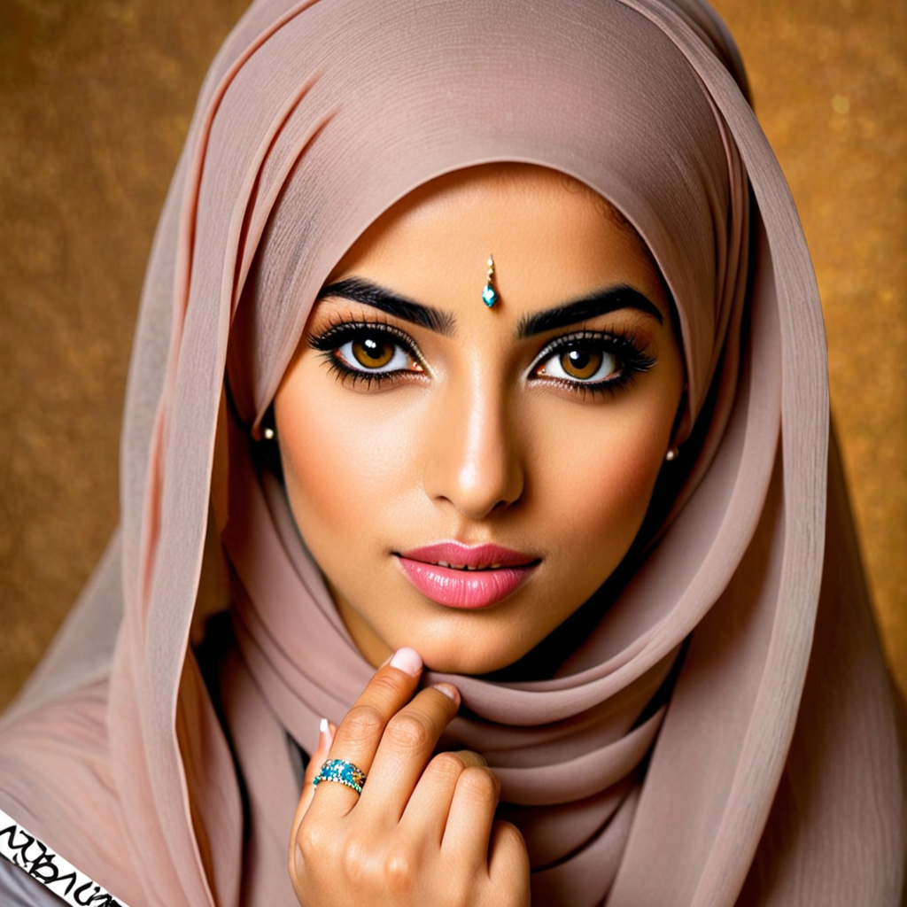 4 pictures of a Arabian girl