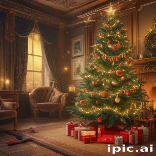 Cozy Christmas Scene with a Beautifully Decorated Tree and Presents
