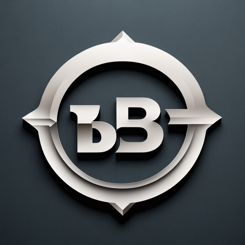 The logo of a defence company with an elite letter B in the center