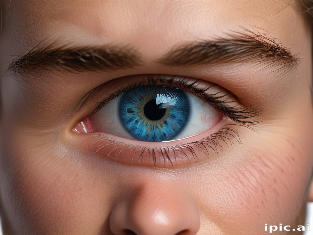 Close-Up of a Realistic Human Eye with Striking Blue Iris Detail
