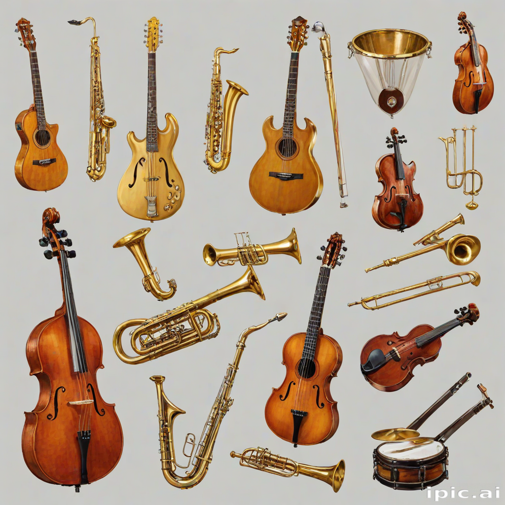 A Diverse Collection of Musical Instruments from Various Families and ...