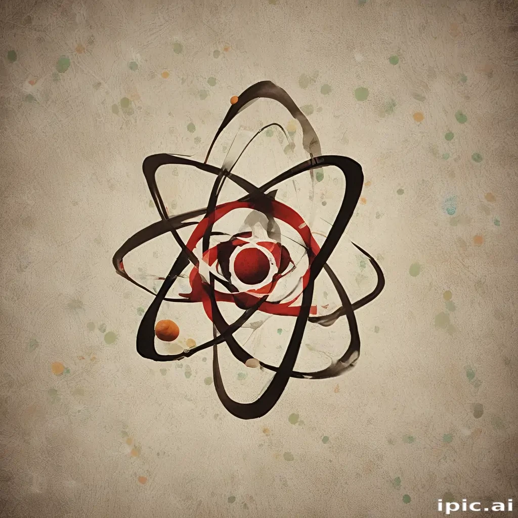 Artistic Representation of an Atom Symbolizing Science and Discovery