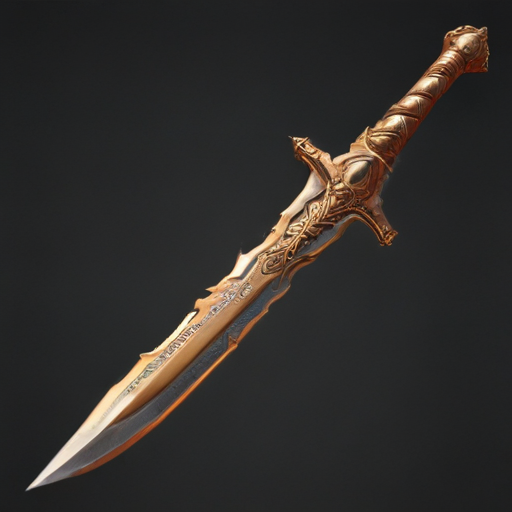 Ornately Designed Sword with Intricate Details and a Gleaming Blade