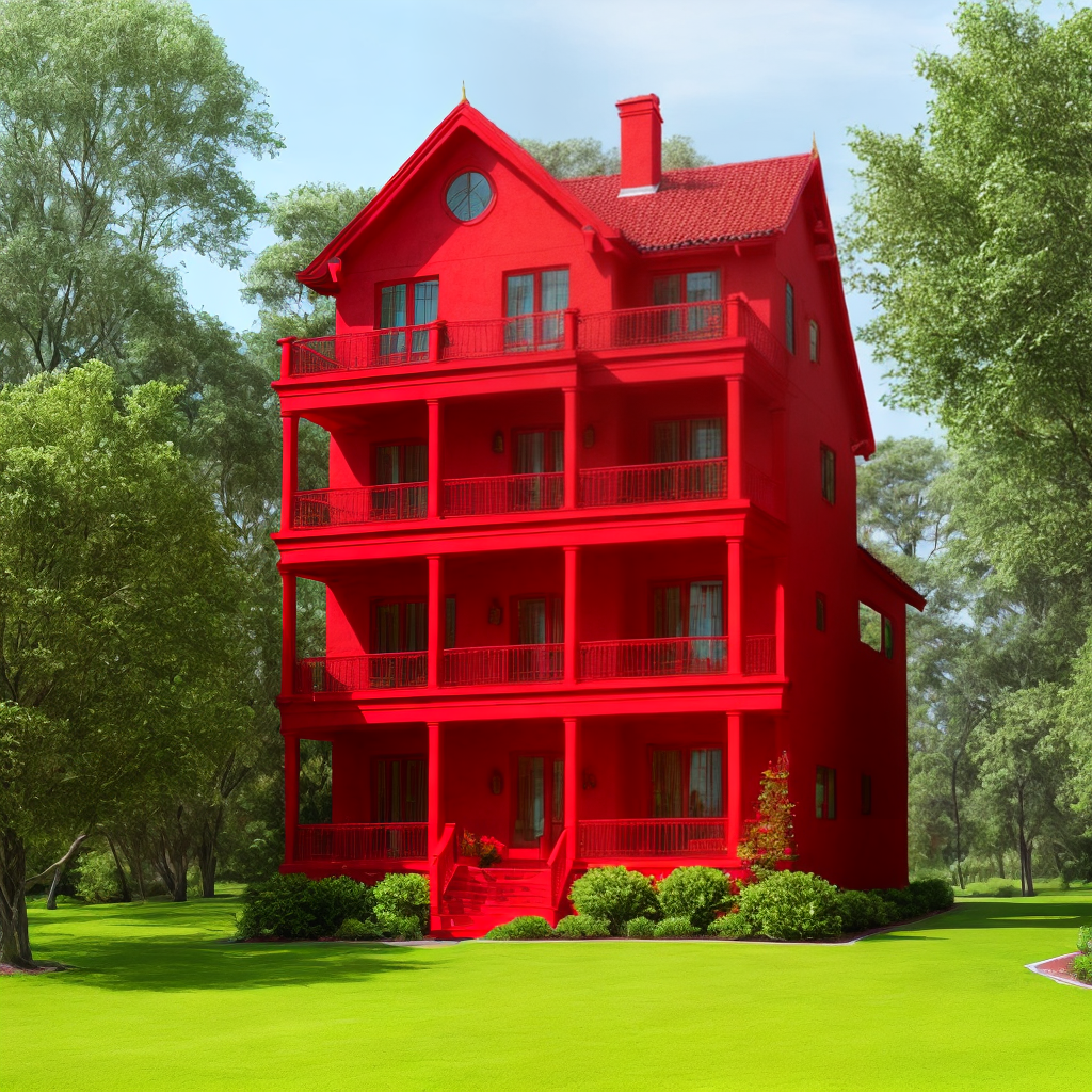 Create image house in red see
